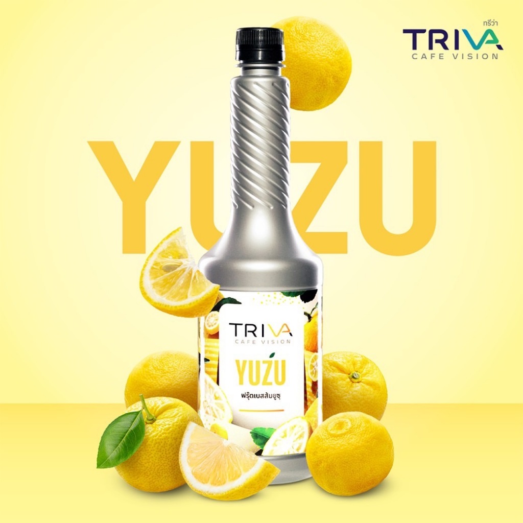 หมดอายุ 02.09.2025 Triva Syrup YUZU ส้มยูซุ (น้ำส้มผสมส้มยูซุเข้มข้น ...