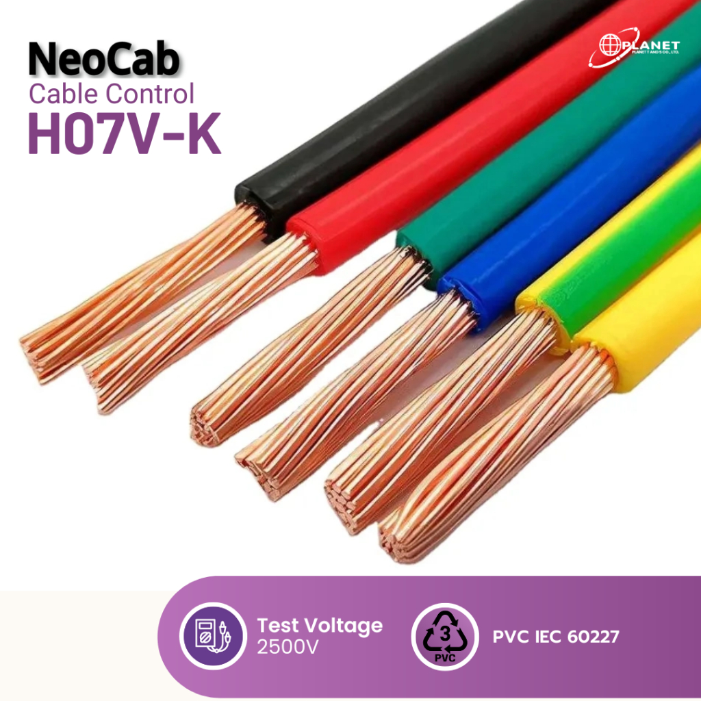 Neocab Cable Control H07V-K 1c x 1.5sqmm. ม้วนละ 100 เมตร (ออกใบกำกับภาษีได้) | Shopee Thailand