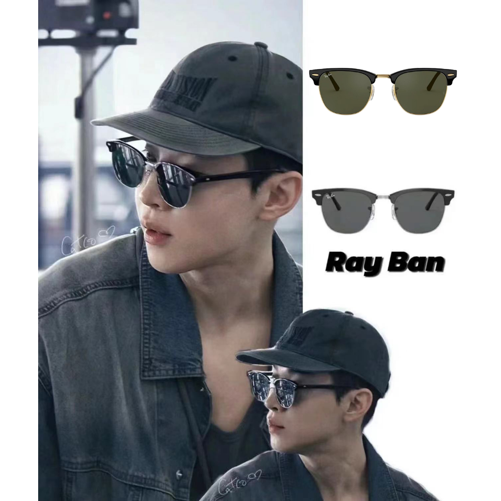 (Ray...Ban) Party Master Series แว่นตากันแดด Half-frame Men และ Women's ...