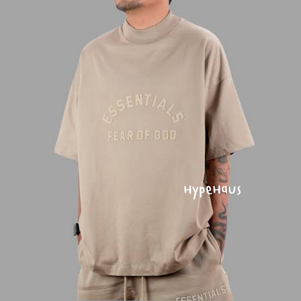 Fear of God Essentials FW23 Tee Dusty Beige | Shopee Thailand