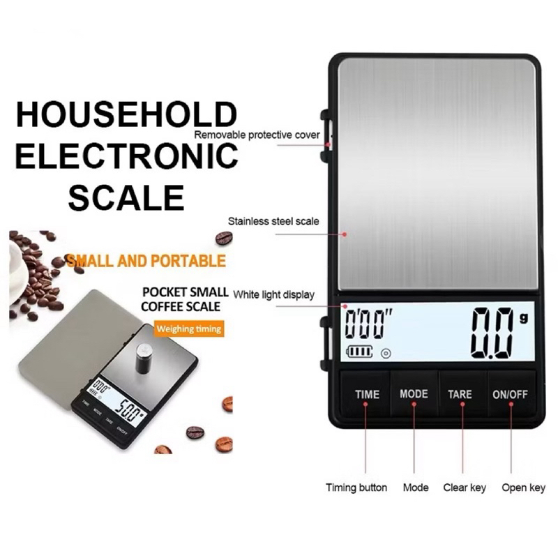 Pocket Coffee Scale เคลียน้ำหนัก จับเวลาได้ เครื่องชั่งกาแฟขนาดเล็ก 1kg ...