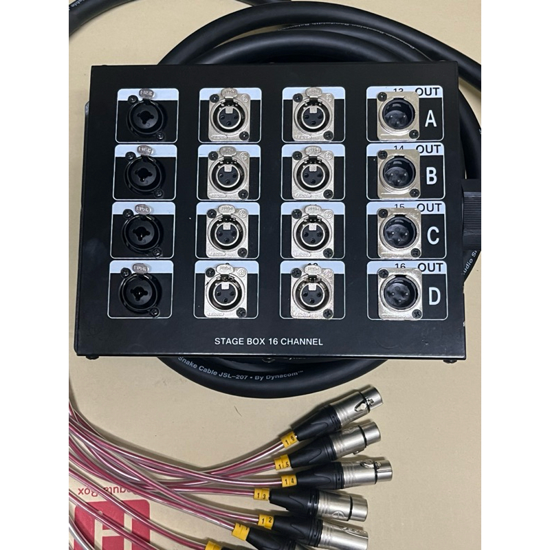 Stage box 16ch in12 out4 ทำจากสายมัลติคอร์16chของDynacomหัวของLidgeทั้ง ...