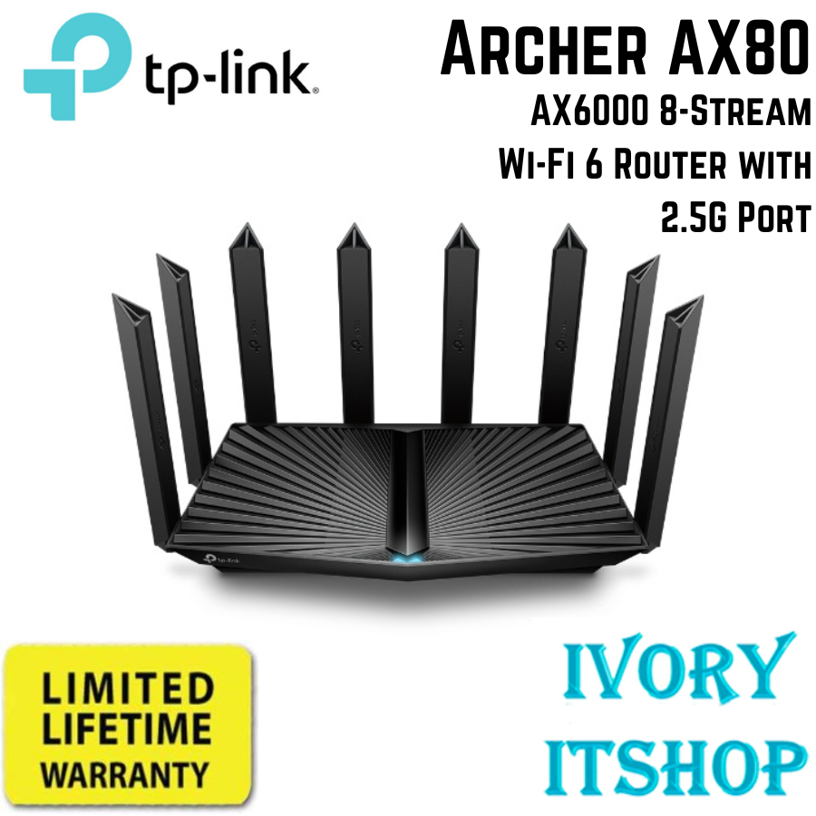 TP-LINK Archer AX80 AX6000 8-Stream Wi-Fi 6 Router with 2.5G Port | Shopee Thailand