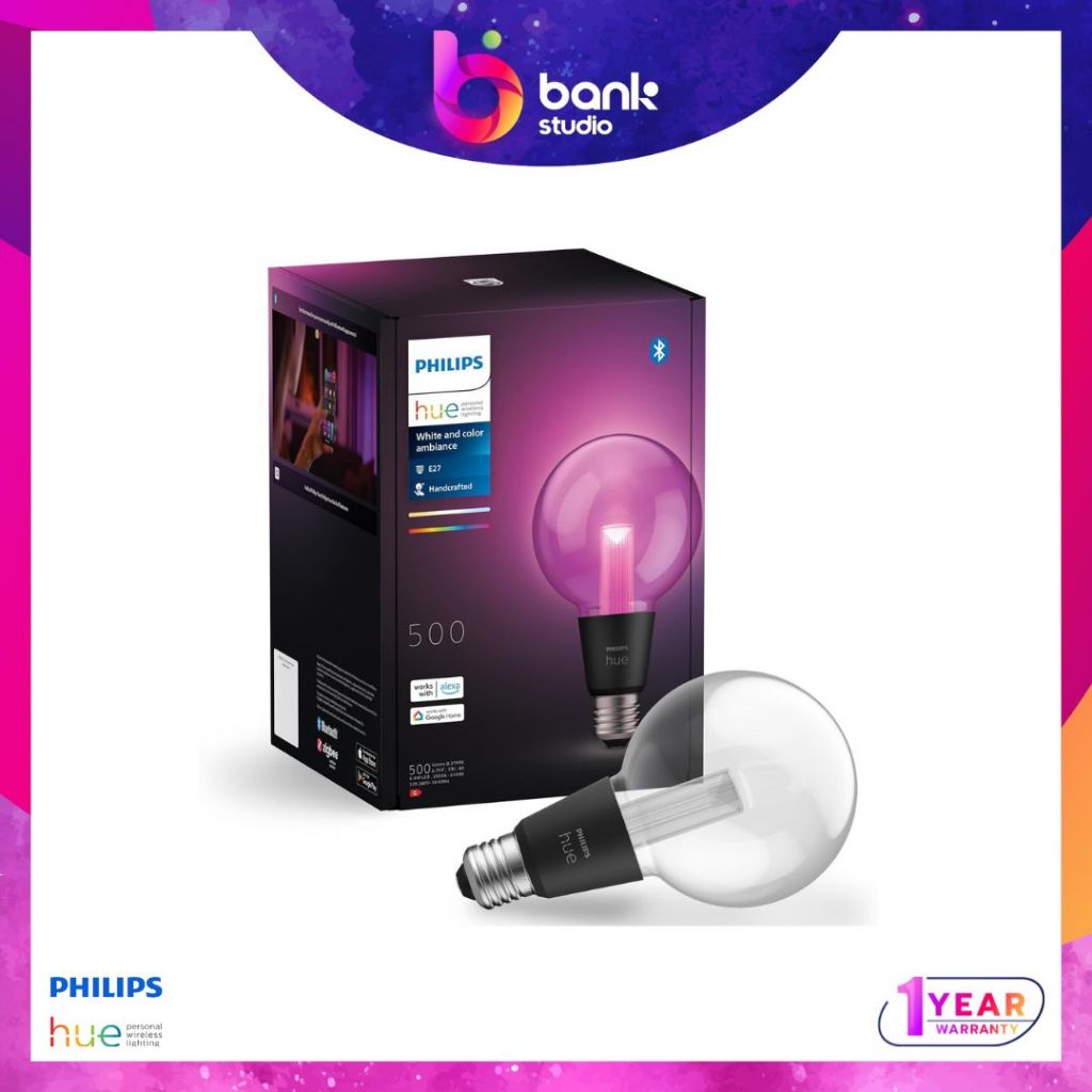 (ประกัน 1ปี) หลอดไฟ E27 Philips Hue G95 – E27 smart bulb 500lm | Shopee ...