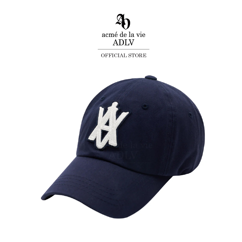 ADLV [acme de la vie] หมวก รุ่น A Logo Emblem Chain Embossing Patch Ball Cap Navy (50033OALCAU ...