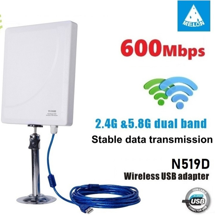 USB Wifi Adpter 600Mbps Dual band 2.4G+5GHz ตัวรับสัญญาณ Wifi ระยะไกล High Power High Gain ...