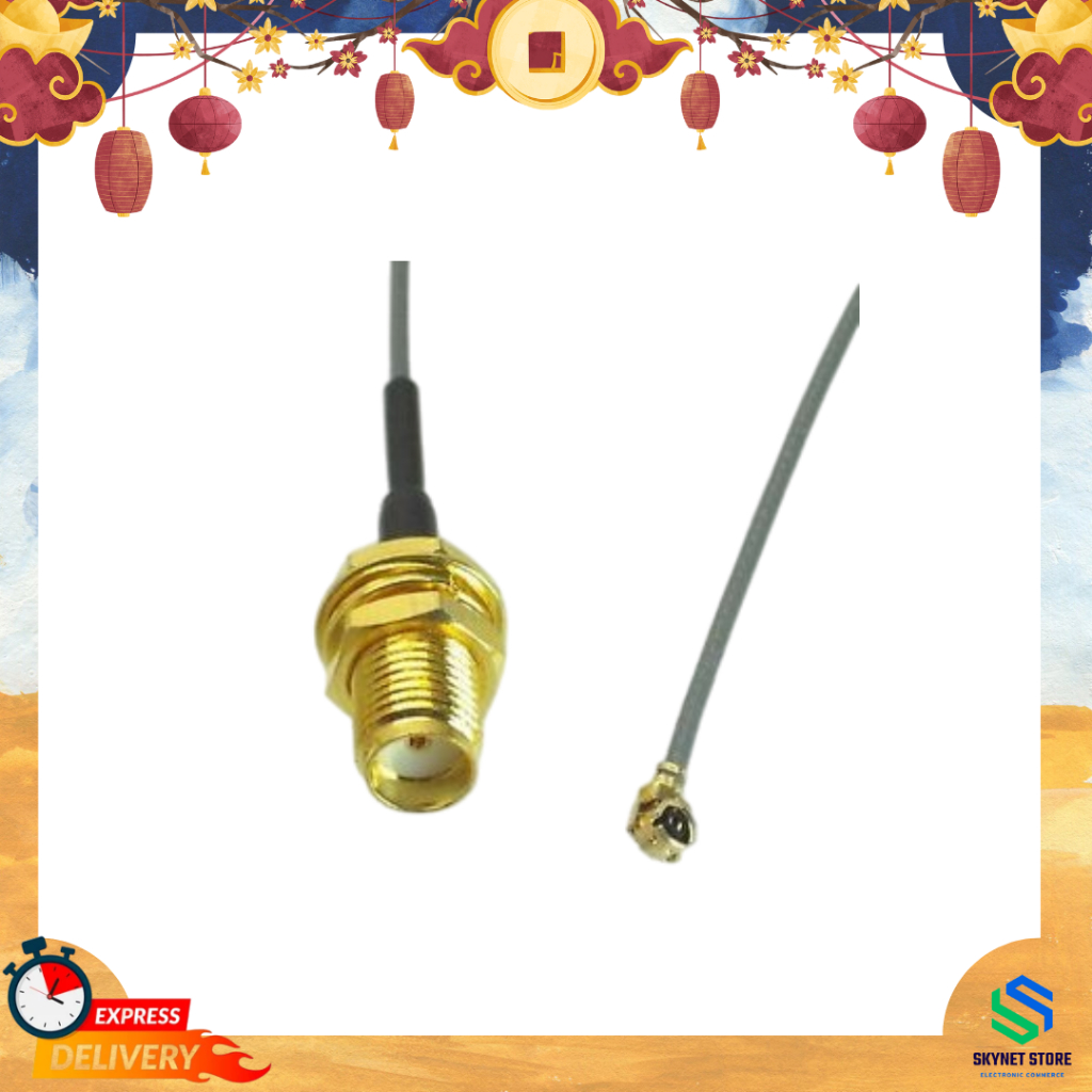 U.FL IPX IPEX Female to SMA Female Inner Hole Jack Pigtail Cable Jumper ...