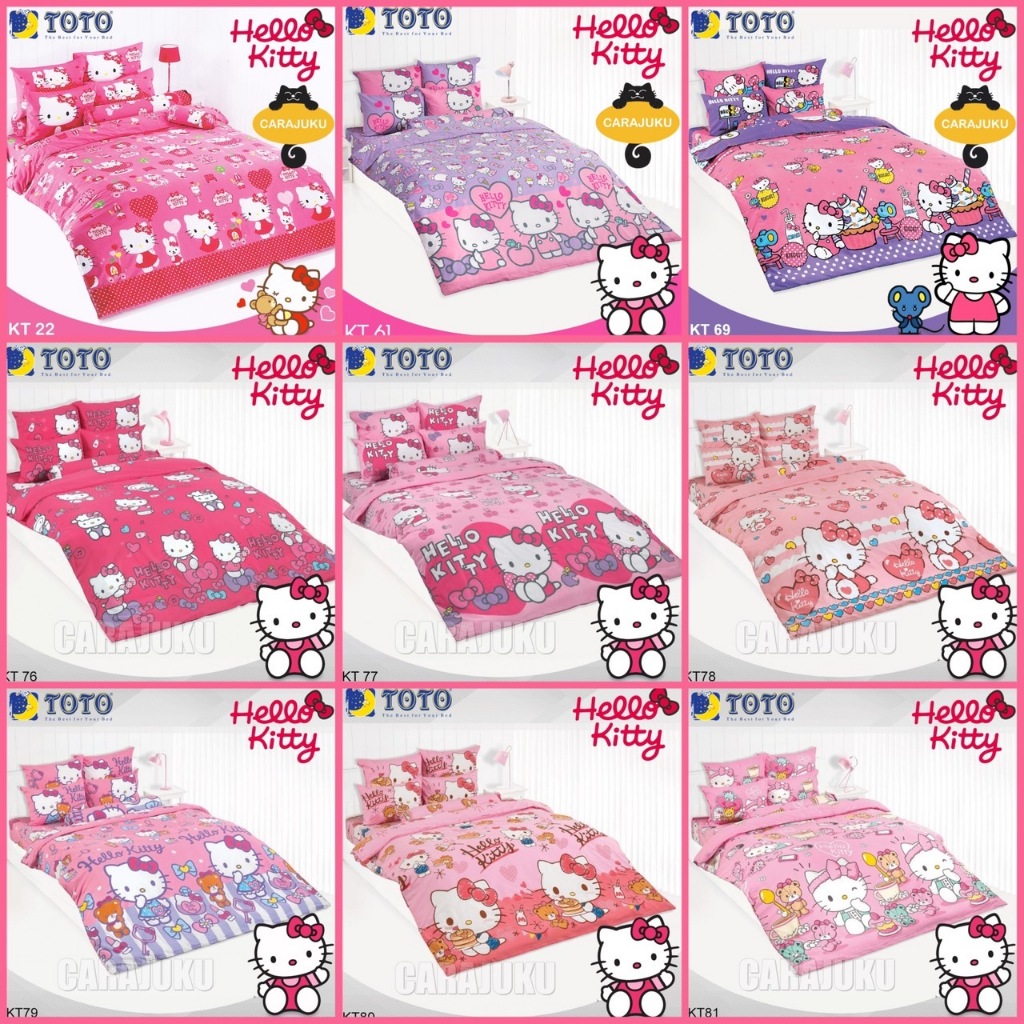 Hello Kitty 9 ลายใหม่ TOTO ชุดผ้าปูที่นอน 3.5ฟุต 5ฟุต 6ฟุต คิตตี้ ...