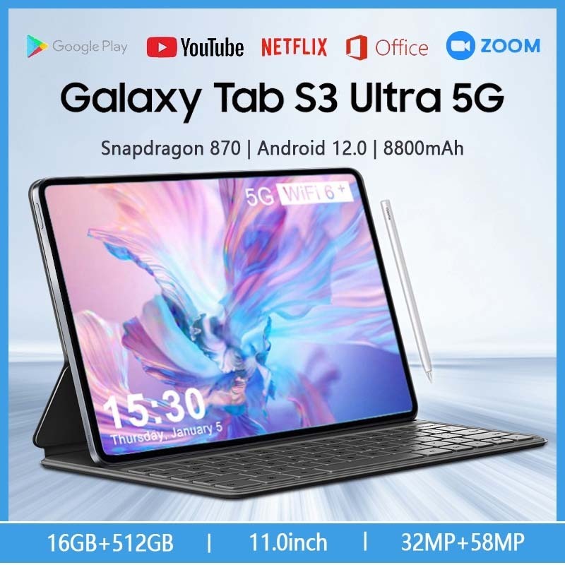 【ซื้อ 1 แถม 7】แท็บเล็ต Galaxy tab S3 Ultra แทปเล็ต tablet 12GB+512GB ...