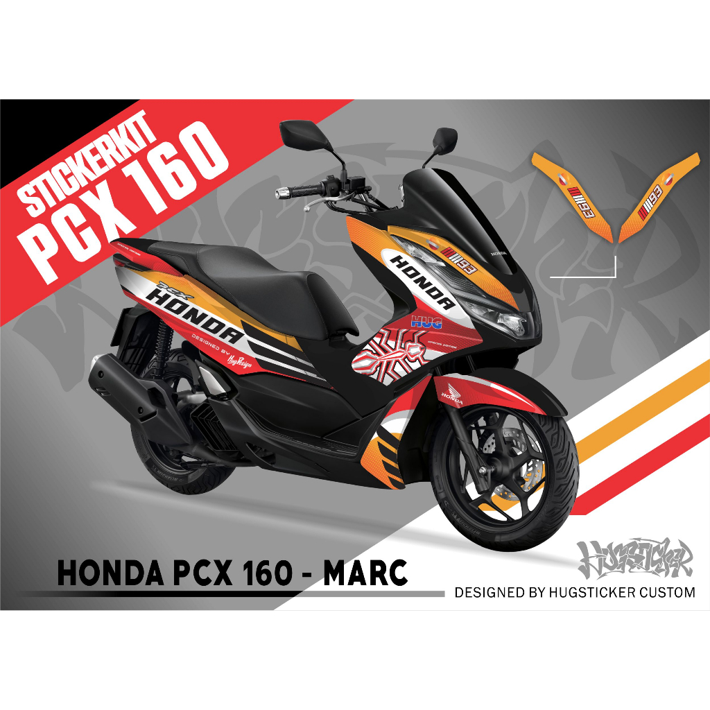 Hugsticker สติ๊กเกอร์ติดรถ สติ๊กเกอร์ PCX 150/PCX 160 ลาย Marc | Shopee ...