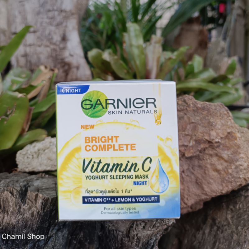 GARNIER BRIGHT COMPLETE VITAMIN C YOGHURT SLEEPING MASK NIGHT 50ML ...