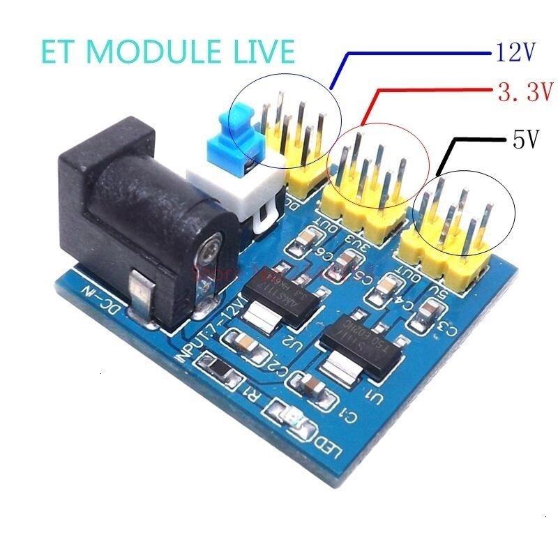 (พร้อมส่ง) โมดูลพาวเวอร์ซัพพลาย Step Down Dc - Dc 12v To 3.3V 5V ...