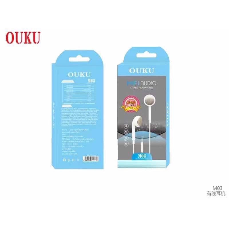 หูฟังคุณภาพดี OUKU M03 มี2สี ขาวกับดำ | Shopee Thailand