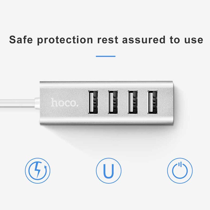HOCO HB1 USB Hub 4 ช่อง อุปกรณ์เพิ่มช่องUSB 2.0 ตัวเพิ่มช่องUSB สำหรับ ...