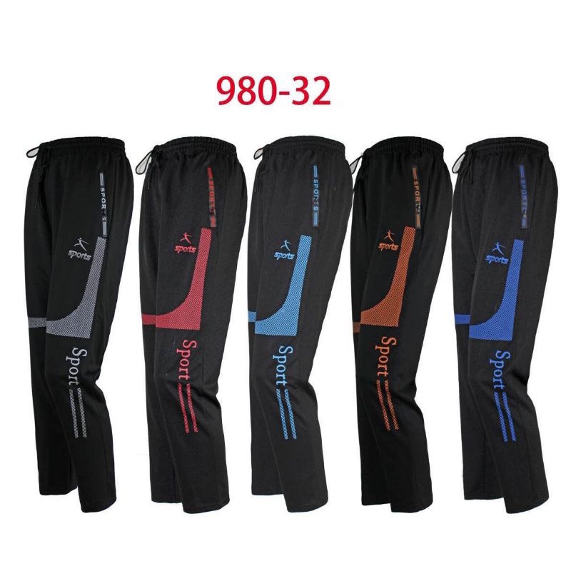 AC980-32-กางเกงวอมขายาวเอวยางยืดมีเชือกรูดเอวผ้าเนื้อดีมากหญิงชายใส่ได้ ...