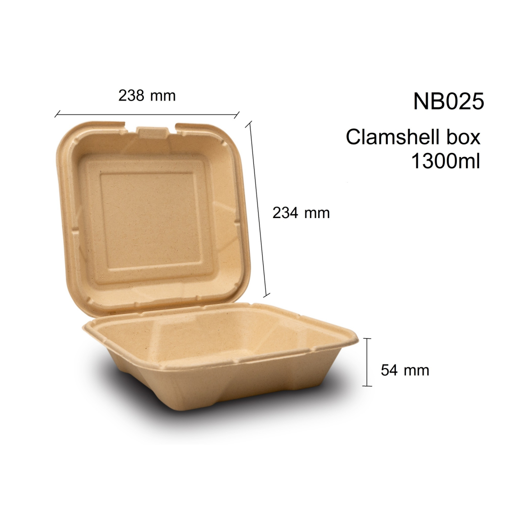 SEW Premium กล่องใส่อาหารขนาด 9x9 นิ้ว/1,300 มล. รุ่น B025 เยื่อชานอ้อย100% (แพ็คละ50ชิ | Shopee ...