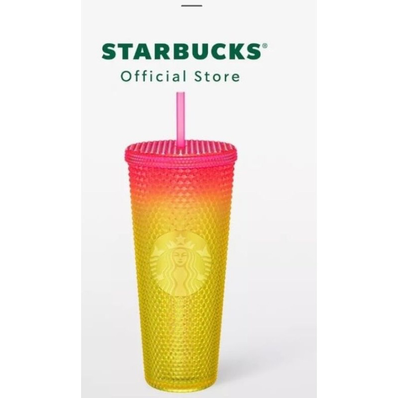 Starbucks Bling Pink and Yellow Cold Cup 24 oz. (พร้อมส่ง) | Shopee ...