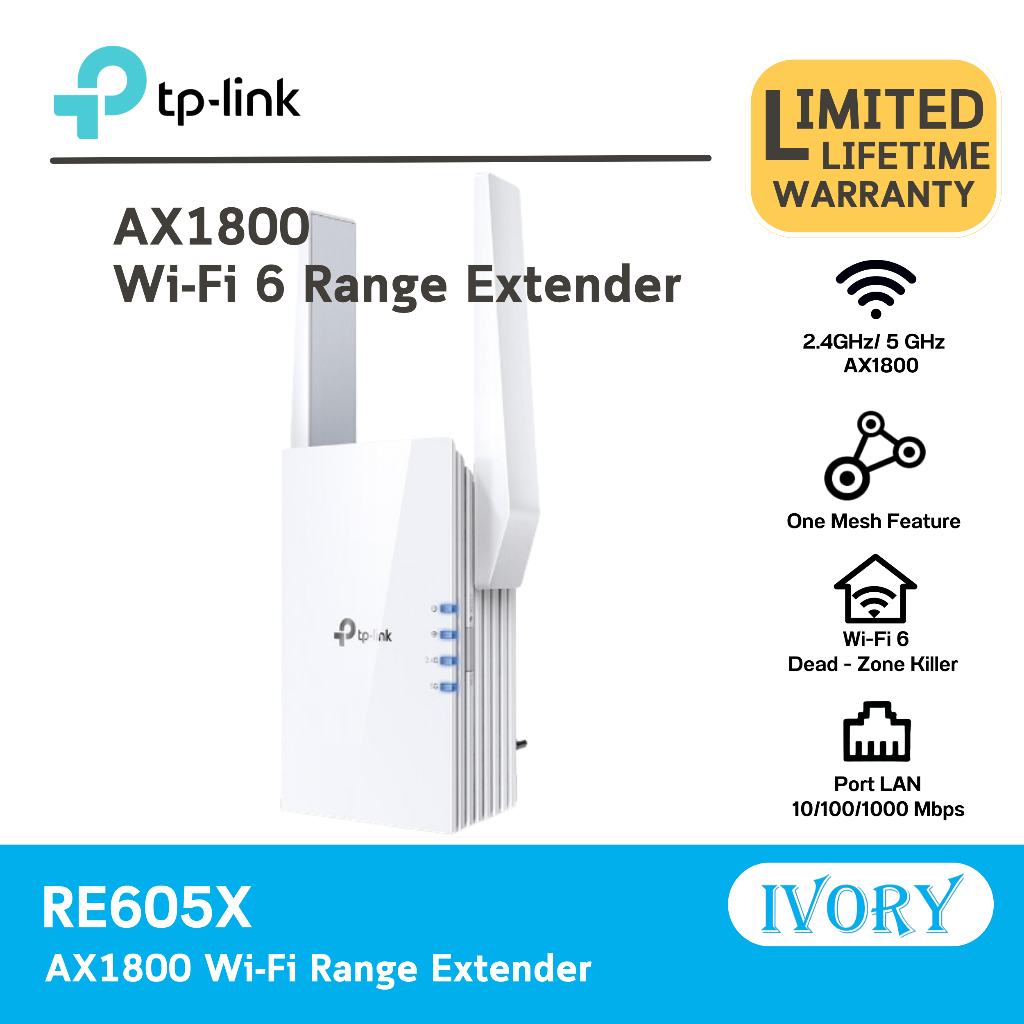 TP-Link RE605X AX1800 Wi-Fi Range Extender WiFi Repeater ตัวขยายสัญญาณ ...