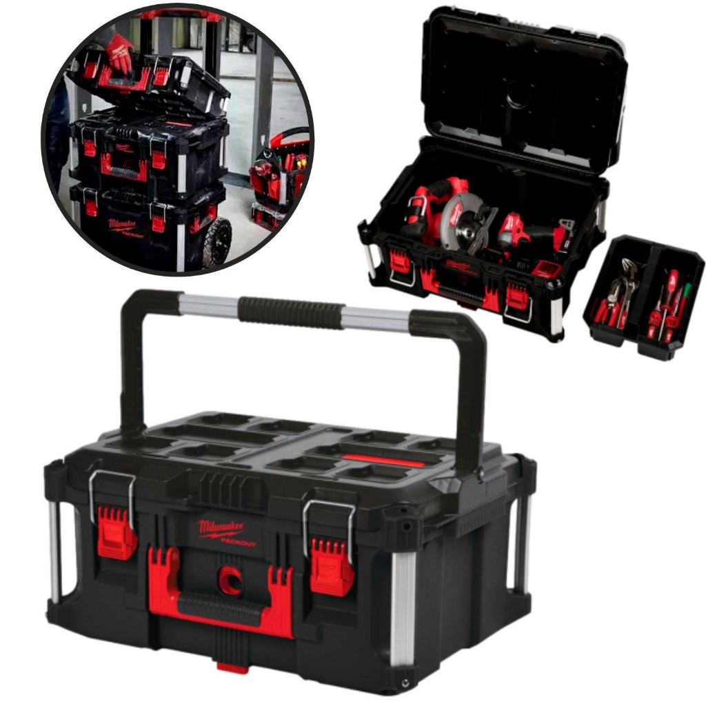 Milwaukee PACKOUT LARGE TOOL BOX 48-22-8425 กล่องใส่เครื่องมือ สีดำ ...