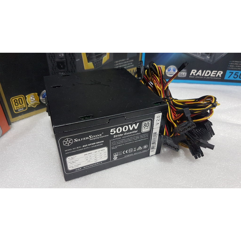 PSU ประกัน 2เดือน SilverStone 500W 80+White มือ2 / power supply ...