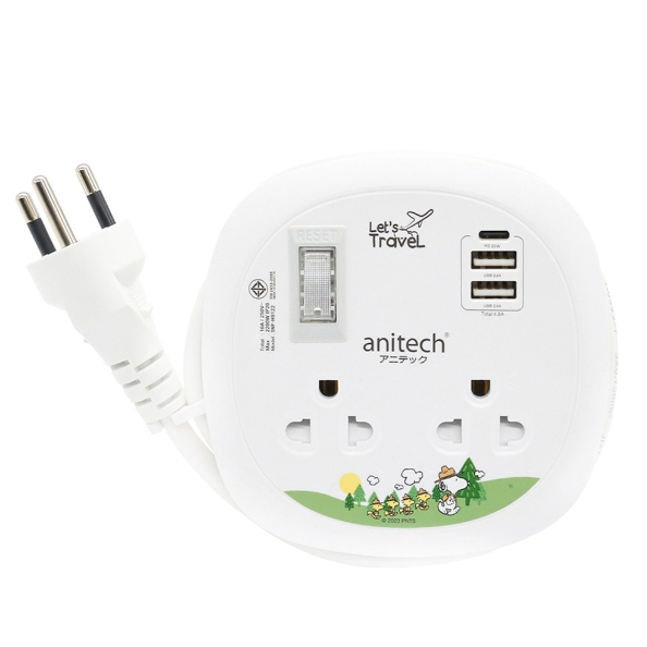 Anitech TRAVEL ADAPTER Travel plug รุ่น SNP-H9122 ปลั๊กไฟมาตรฐาน สินค้า ...