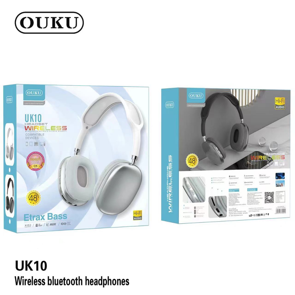 หูฟังครอบหู หูฟังบลูทธไร้สาย OUKU UK10 Wireless headphones หูฟังครอบหู หูฟังบลูทูธ หูฟังไร้สาย ...