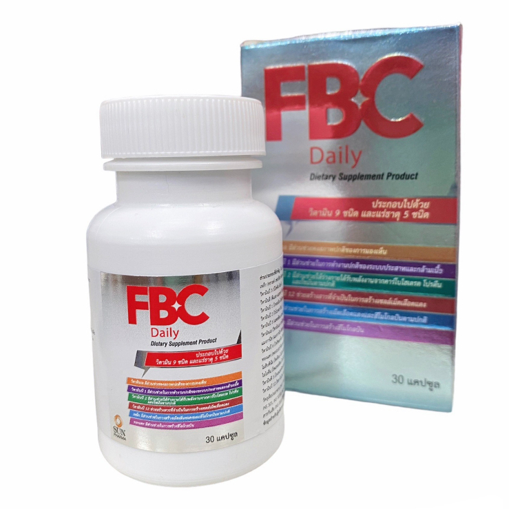 FBC Daily 30 Cap เอฟบีซี เดลี่ 30 แคปซูล วิตามิน 9 ชนิด และแร่ธาตุ 5 ชนิด ( Sun Pharma ...
