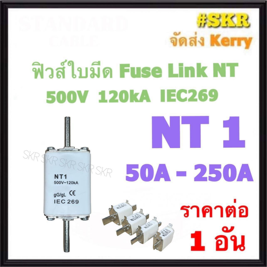 ฟิวส์ใบมีด NT1 ( HRC FUSE LINK ) ฟิวส์แรงต่ำ NT 1 ฟิวส์ 50A 63A 80A 100A 125A 160A 200A 250A ...