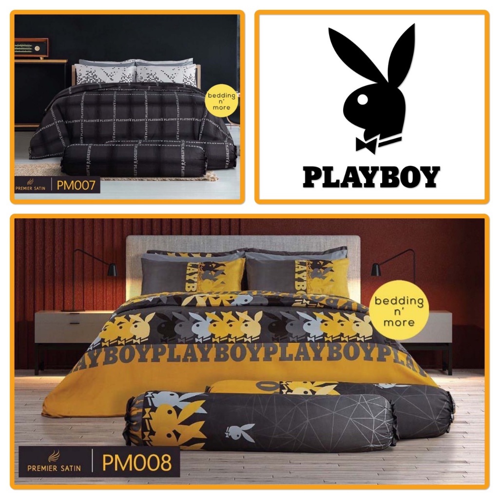 PREMIER SATIN ผ้าปูที่นอน(ไม่รวมผ้านวม) ลาย PM007, PM008 PLAY BOY ...
