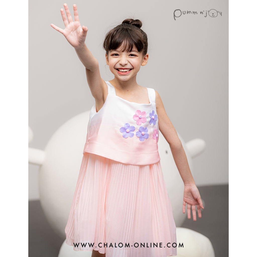 ชุดกระโปรงเด็กผู้หญิง เดรส 8Y ปัม Pumm n' joy แบรนด์ ชาลอม Chalom JS PU 116 NJ ชุดเดรส เด็ก ...