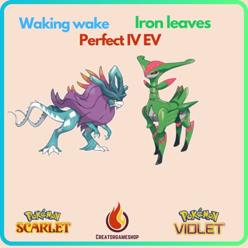 Pokemon Scarlet and Violet Paradox pokemon walking wake and iron leaves | Shopee Thailand