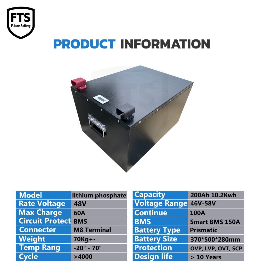 LFP 48v 200Ah Smart BMS แบตเตอรี่ลิเธียมฟอสเฟส | Shopee Thailand