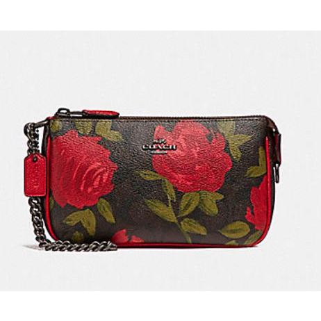 Coachแท้ มือหนึ่ง COACH LARGE WRISTLET 19 WITH CAMO ROSE FLORAL PRINT ...