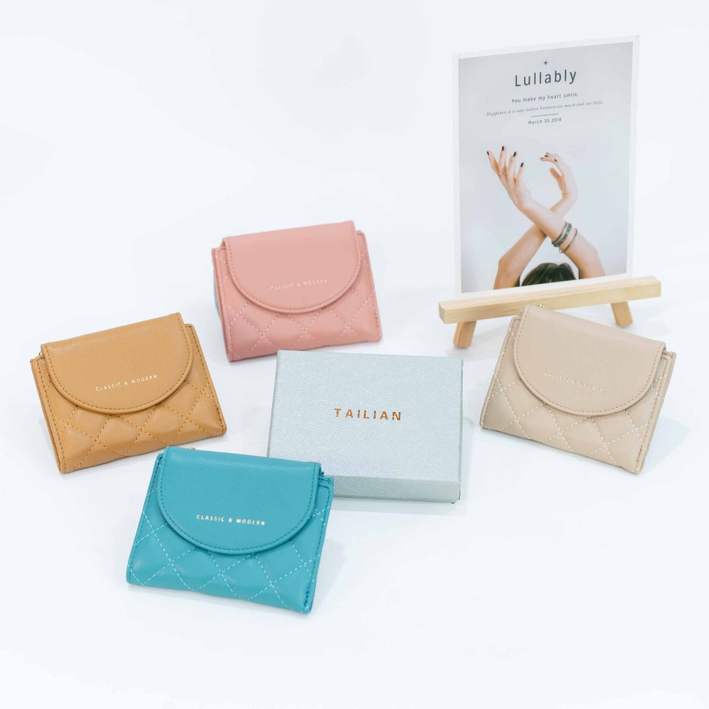 B08/กระเป๋าสตางค์ผู้หญิงใบสั้นคลาสสิค3พับ แบรนด์แท้ TAILIAN | Shopee Thailand