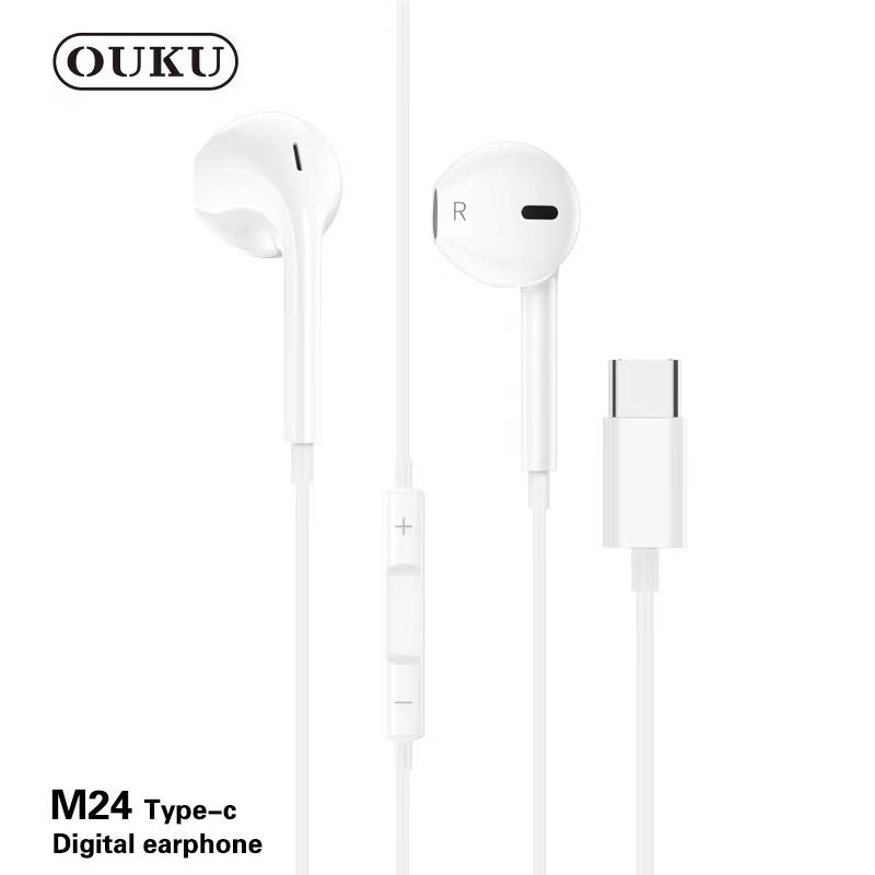 NEW!! OUKU M24 หูฟัง สำหรับ แจ็ค TypeC หูฟังดิจิตอลแบบมีสายพร้อมไมโครโฟน ใหม่ล่าสุด แท้100% มี ...