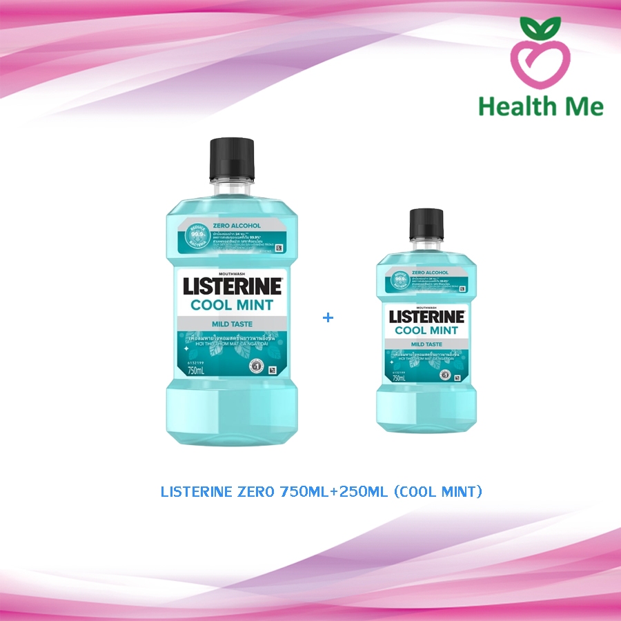 Listerine Cool Mint Zero ลิสเตอรีน น้ำยาบ้วนปาก ลดการสะสมของแบคทีเรีย และป้องกันโรคเหงือก 750ml ...