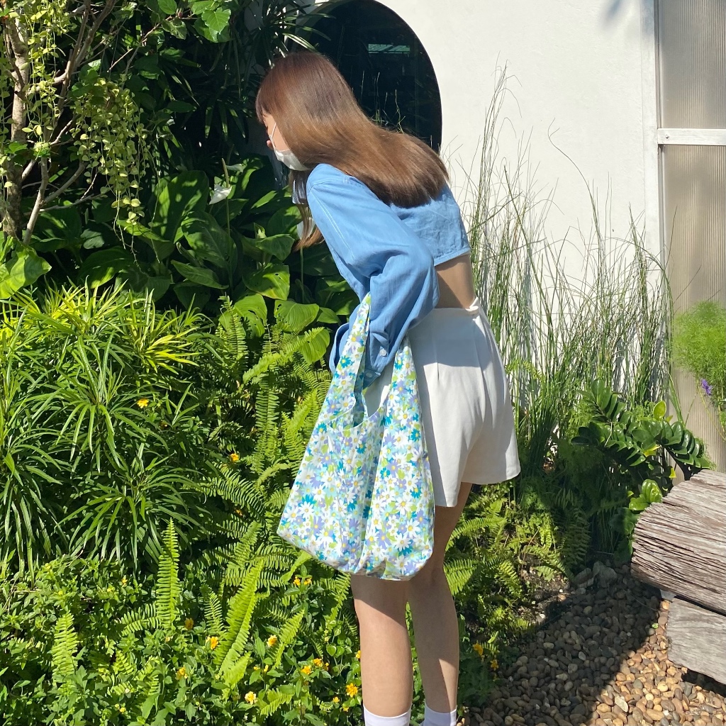 Himawari Baggu Azure Daisy Semi Bag | Shopee Thailand