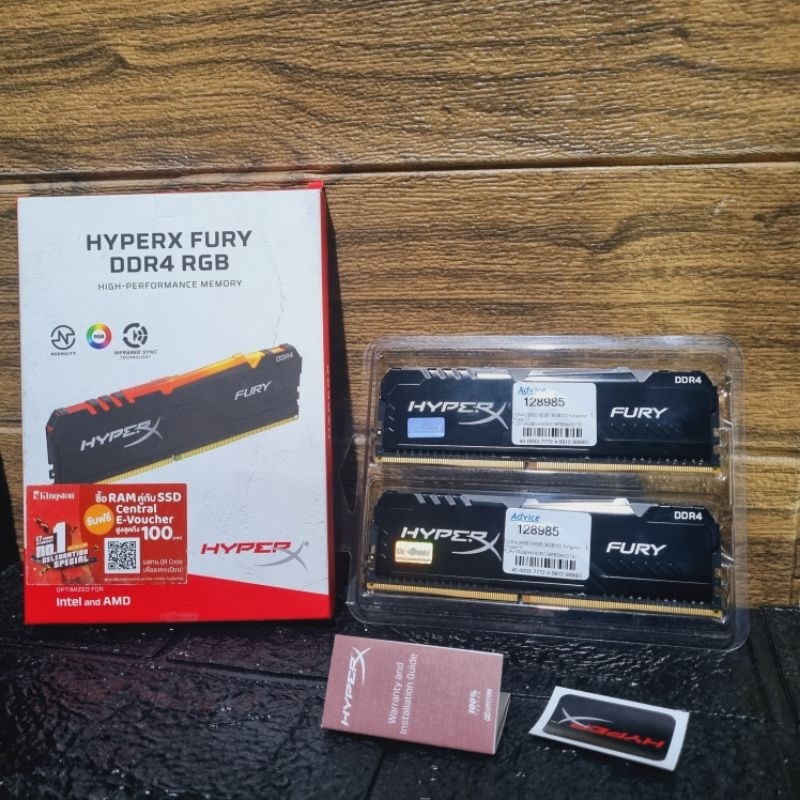 แรมพีซี RAM DDR4(2666) 16GB (8GBX2) KINGSTON HYPER X FURY RGB มือ2 สภาพใหม่พร้อมส่ง | Shopee ...
