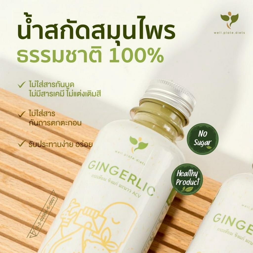 GINGERLIC น้ำกระเทียมสกัดเข้มข้น น้ำสมุนไพร กระเทียม ขิง มะนาว แอปเปิ้ลไซเดอร์ น้ำสมุนไพรเพื่อ ...