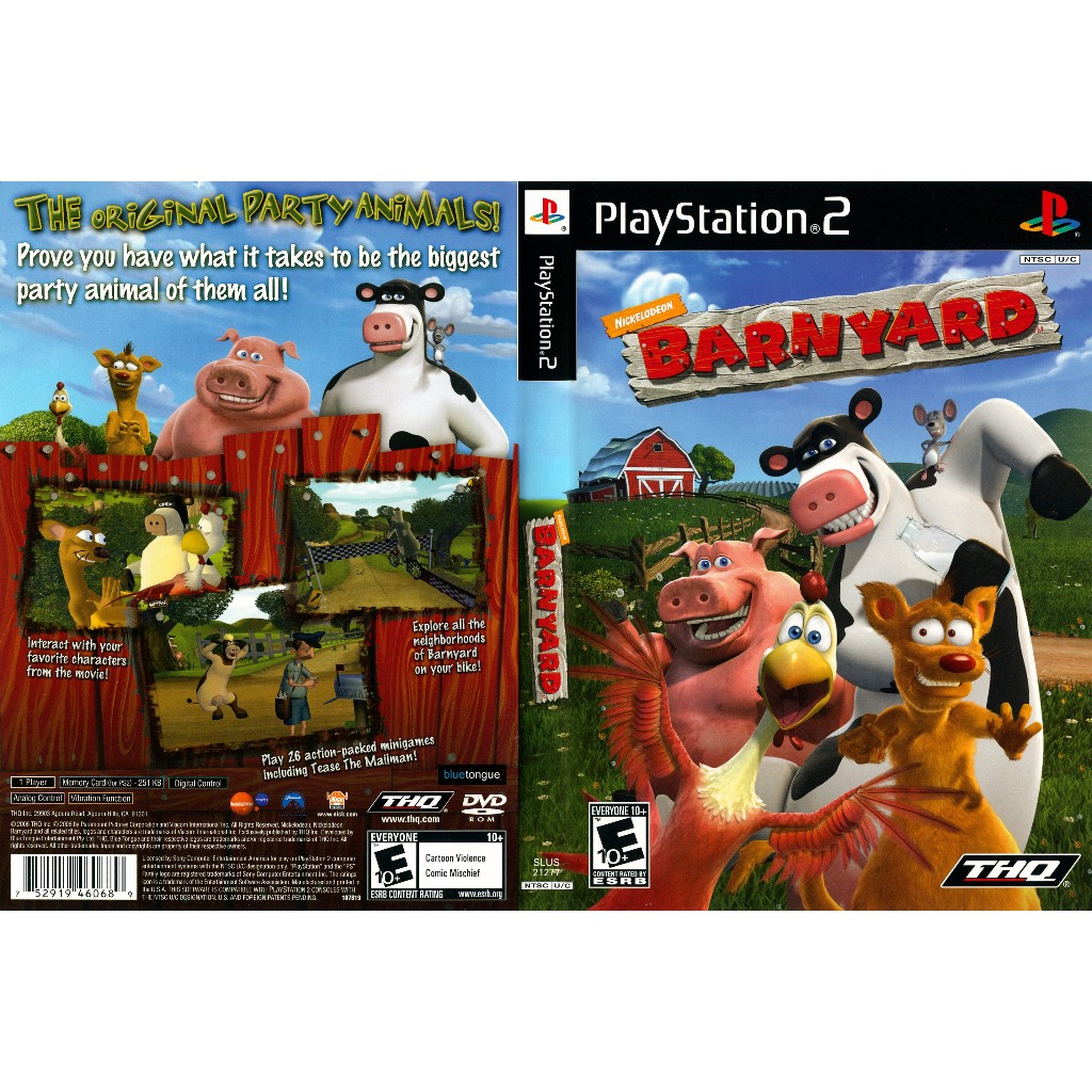 แผ่นเกมส์ PS2 Nickelodeon Barnyard สกรีนแผ่น คุณภาพ ส่งไว (DVD ...