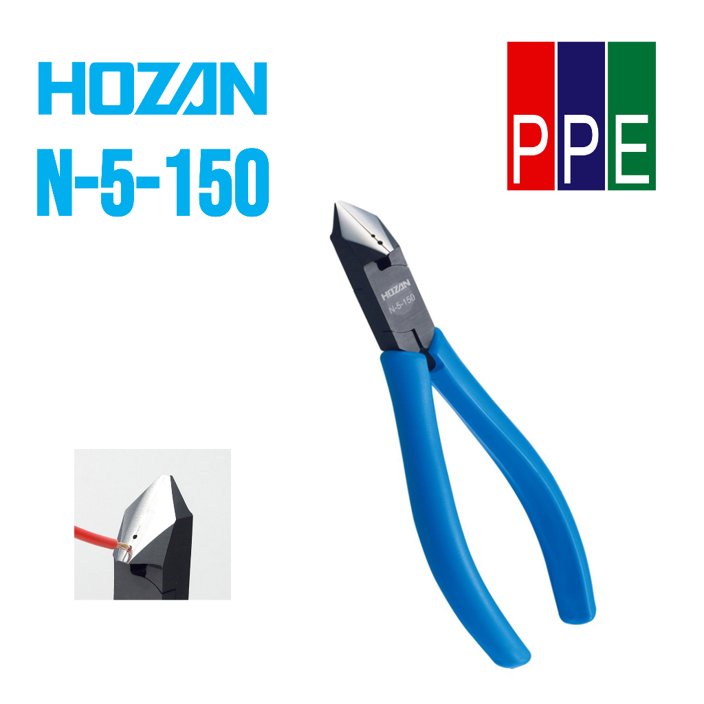 N-5-150 [HOZAN] คีมตัดสายไฟและที่ปอก 150mm.Diagonal nipper with stripper | Shopee Thailand