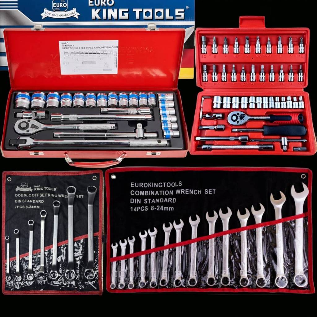 Euro King Tools ชุดบล็อก 24 ชิ้น+ประแจปากตายKing Tools+แหวน2ข้างKing ...