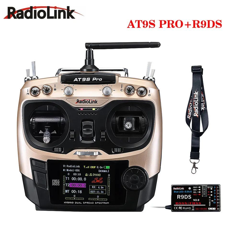 Radiolink AT9S Pro TX 10/12CH RC Radio Controller Transmitter with R9DS ...