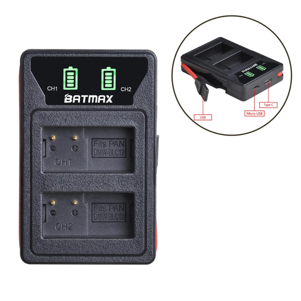 แบตเตอรี่ DMW-BLC12 สำหรับกล้อง Lumix DMC-GX8 G90 G95 G85 GH2 G5 G6 DMC ...