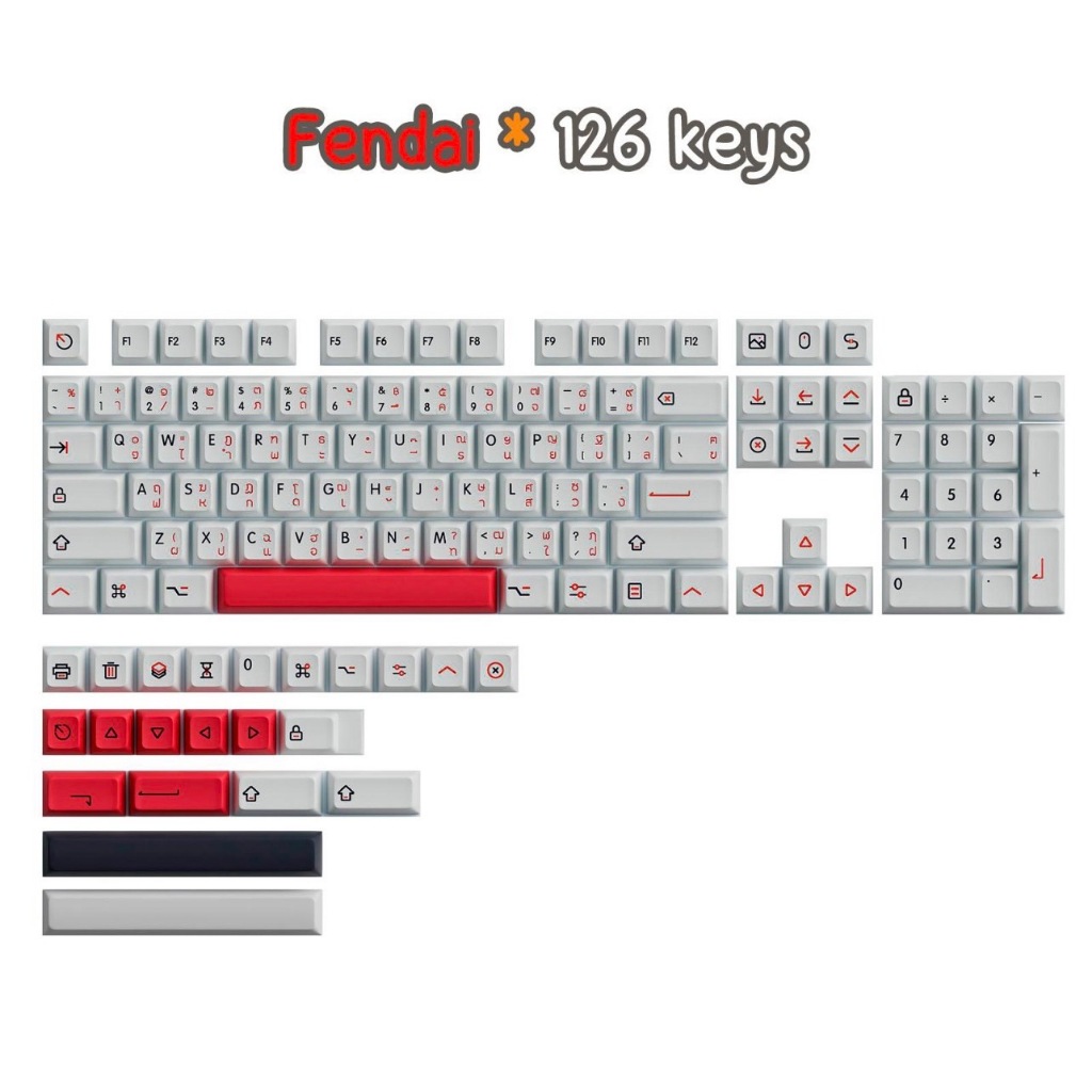 คีย์แคป KeyCaps XDA PBT Dye-subbed สำหรับ Mechanical Keyboard 140/124 ...
