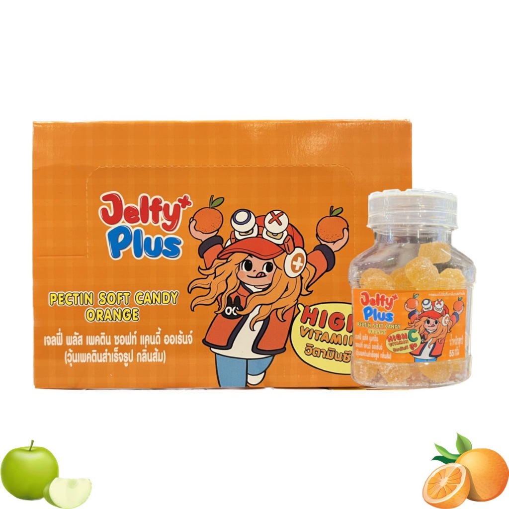 Jelfy Plus Pectin Soft Candy Apple DHA , Orange High Vitamin C 55g * 9 ...