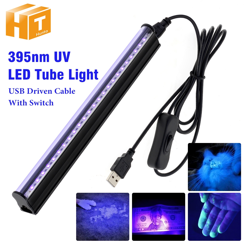 5V UV LED Tube Light ปลั๊ก USB พร้อมสวิตช์ 395NM UV LAMP สำหรับการทาสีร่างกาย/การทำความสะอาด ...