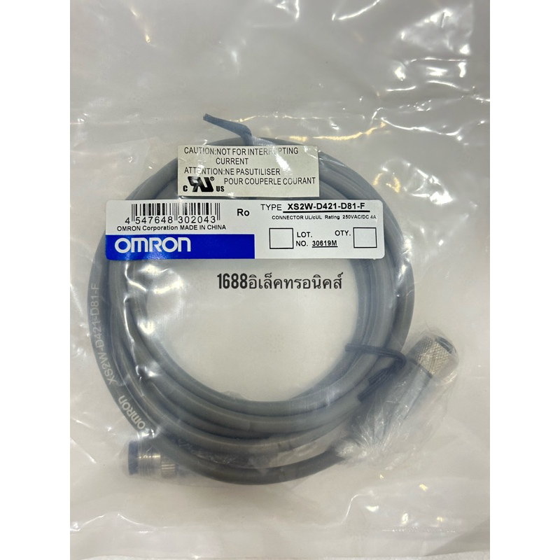 คอนเนคเตอร์กันน้ำแบบกลม (M12), ชุดสายไฟ XS2 XS2W-D421-D81-F CONNECTOR ...