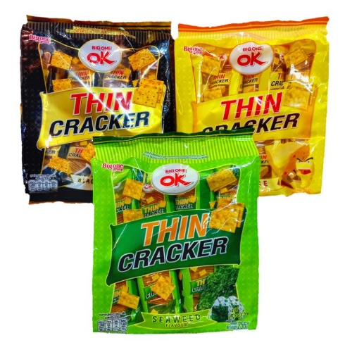 OK Biscuit แผ่นบาง โอเค ทิน แครกเกอร์ มีทั้งหมด 3 รสชาติ งาดำ ชีส ...