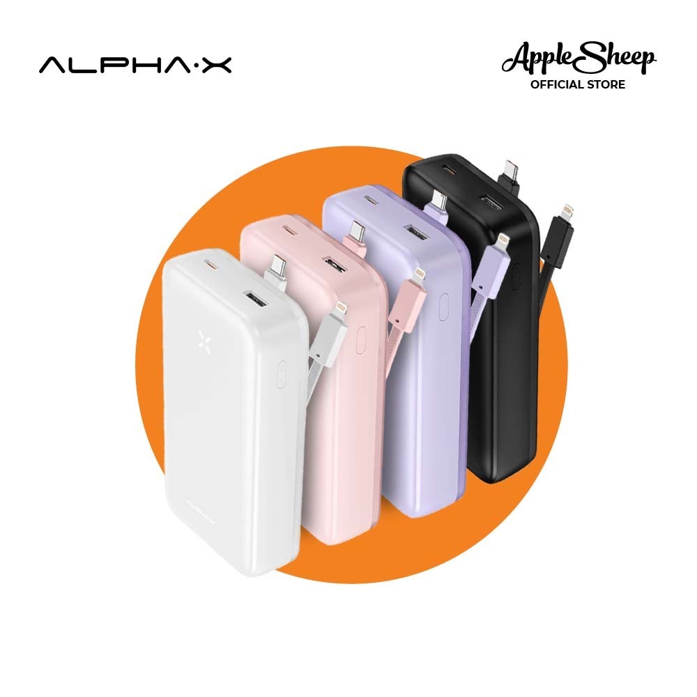 [Alphax ALP20PD] พาวเวอร์แบงค์ ความจุ 20000 mAh แบตเตอรี่สำรอง หน้าจอเเสดงผลLED ชาร์จเร็ว มีสาย ...